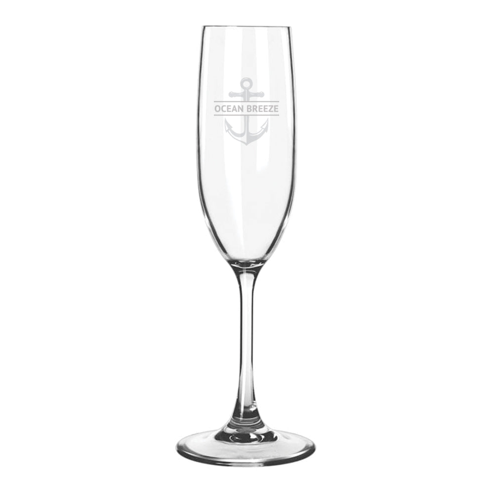 Engraved Acrylic Champagne Flute with Anchor – The Marine Shop